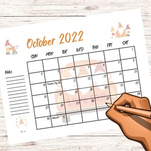 October 2022 Calendar Printable Fall Theme October 2022 - Etsy