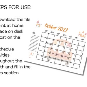 October 2022 Calendar Printable Fall Theme October 2022 - Etsy