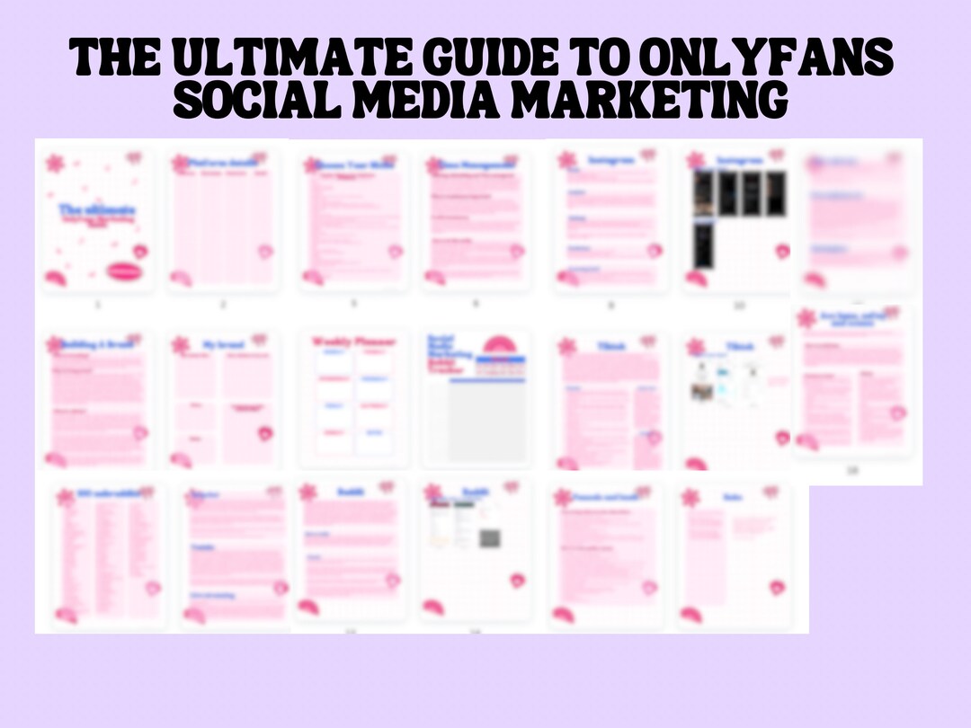 The Ultimate Onlyfans Social Media Marketing Guide + Planner - Etsy