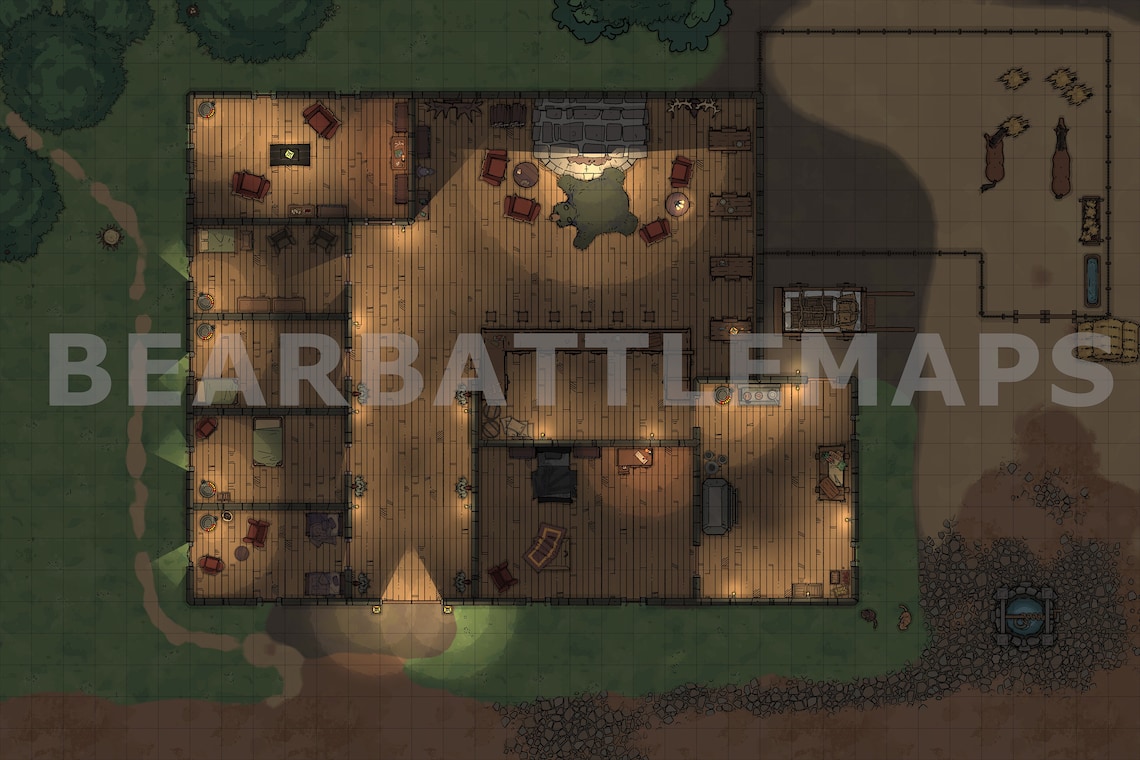 Simple Inn, Battle Map, Dnd Battle Map, D&D, Battlemap, Dungeons and ...