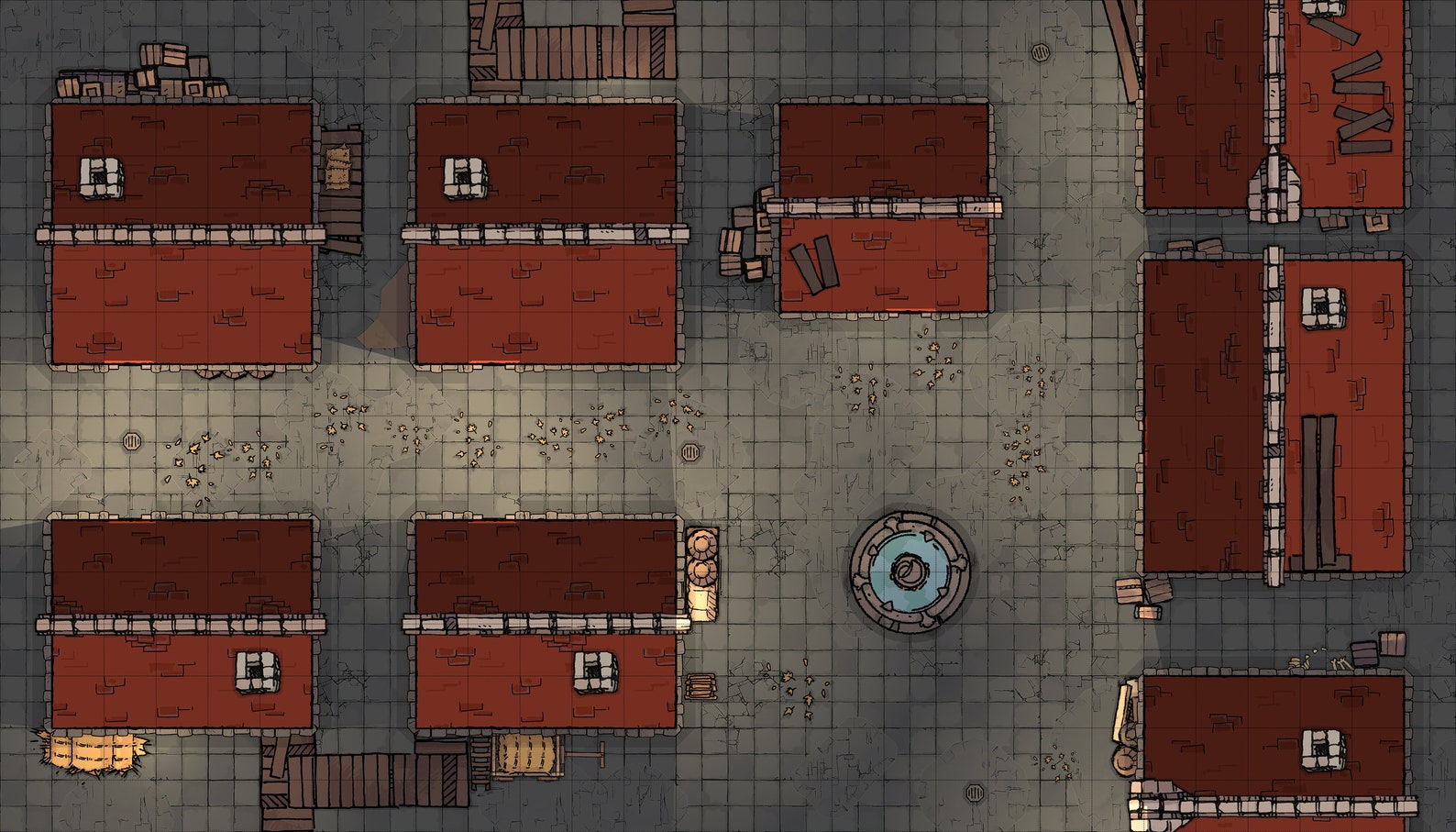 Simple City Streets Battle Map, Dnd Battle Map, D&D, Battlemap ...