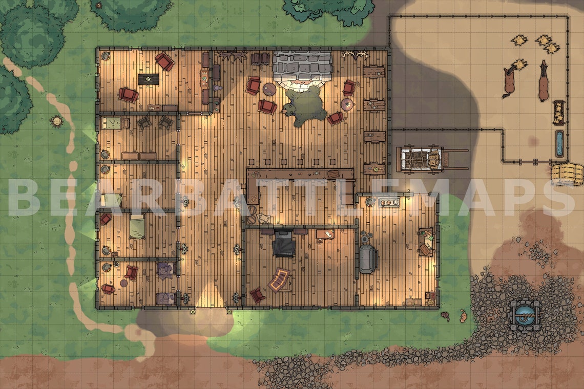 Simple Inn, Battle Map, Dnd Battle Map, D&D, Battlemap, Dungeons and ...