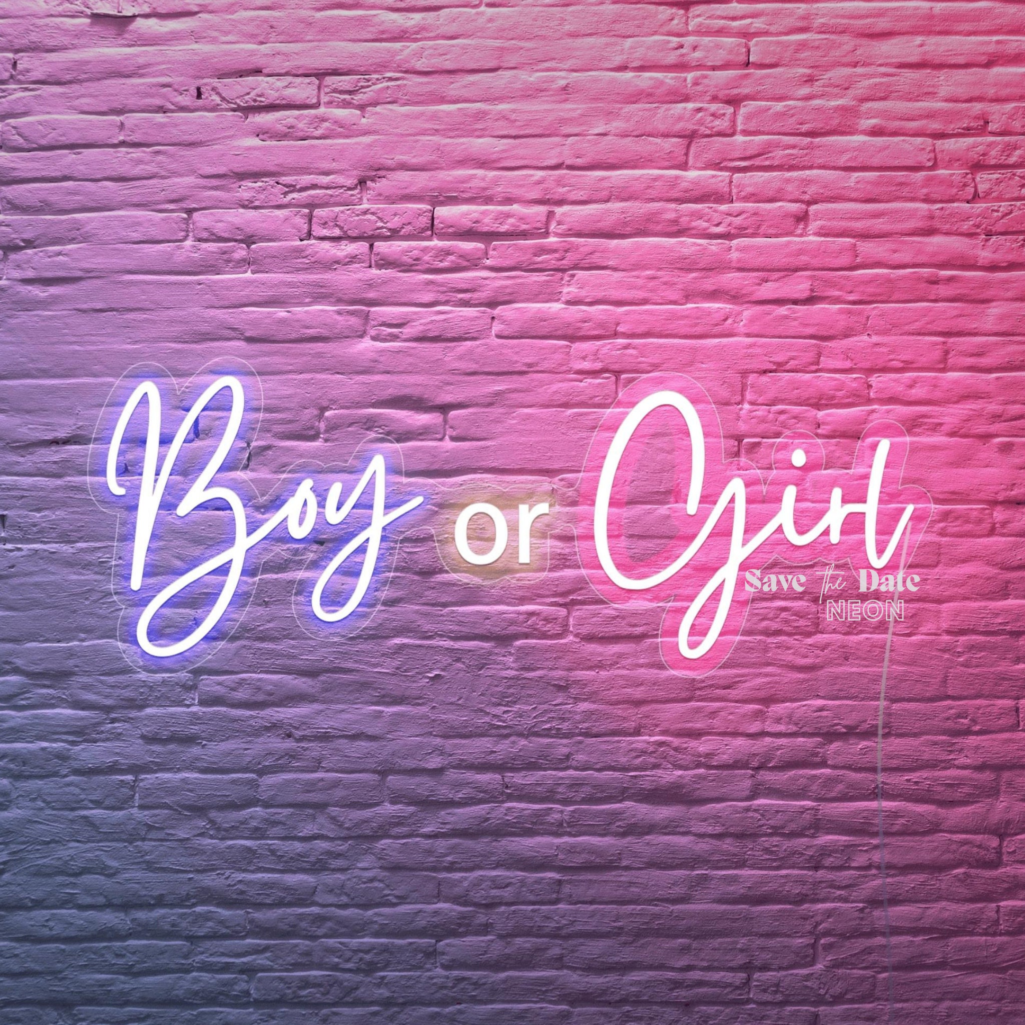 Boy or Girl Neon Sign, LED Neon Light, Wall Hanging Decor, Gender ...