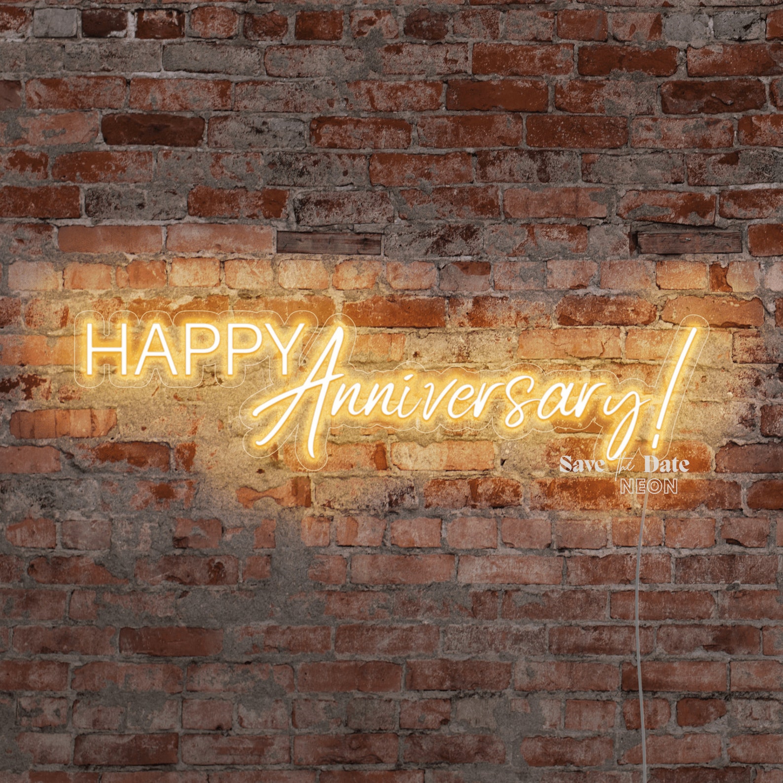 Happy Anniversary Neon Sign, Custom Neon Sign, Anniversary Gift ...