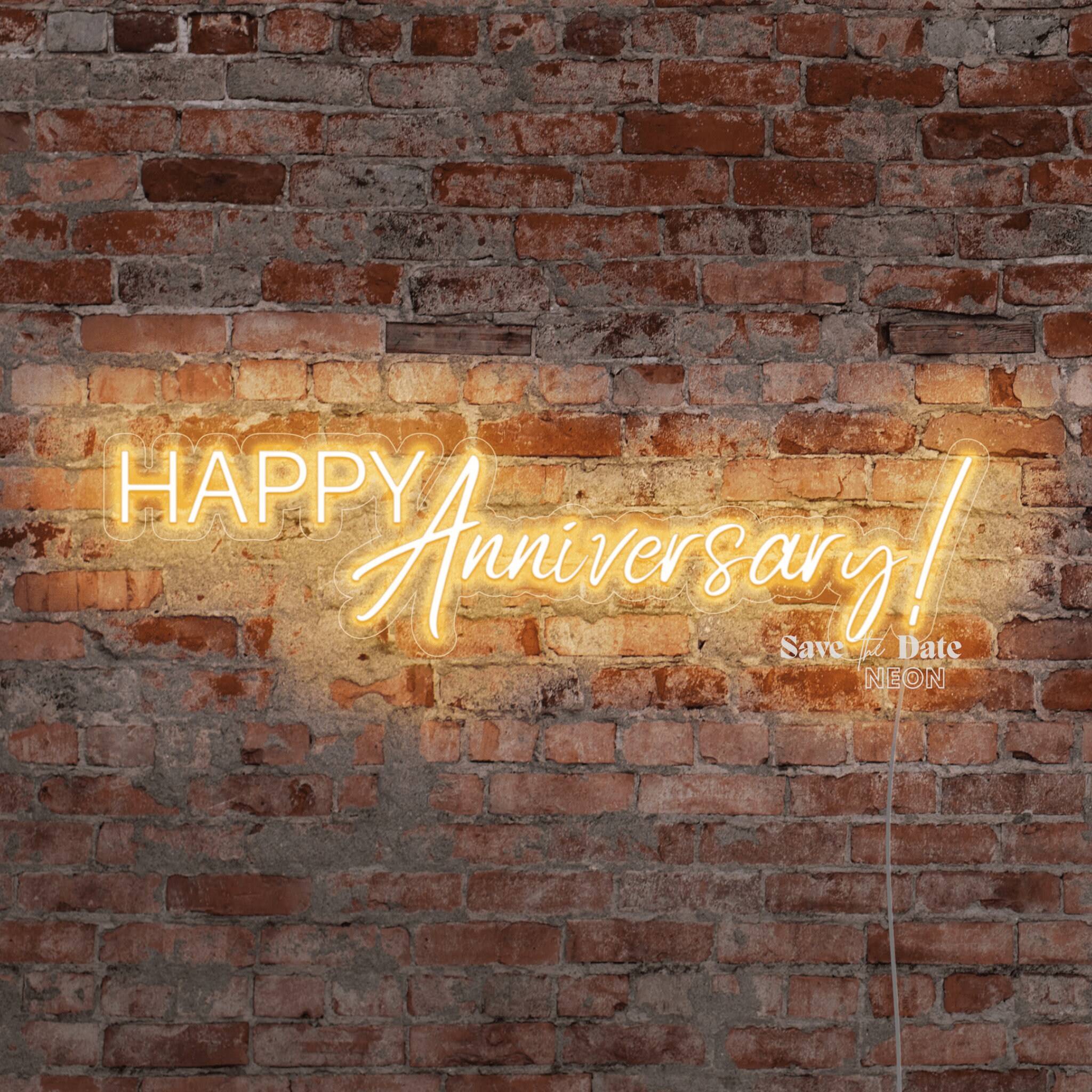 Happy Anniversary Neon Sign, Custom Neon Sign, Anniversary Gift ...