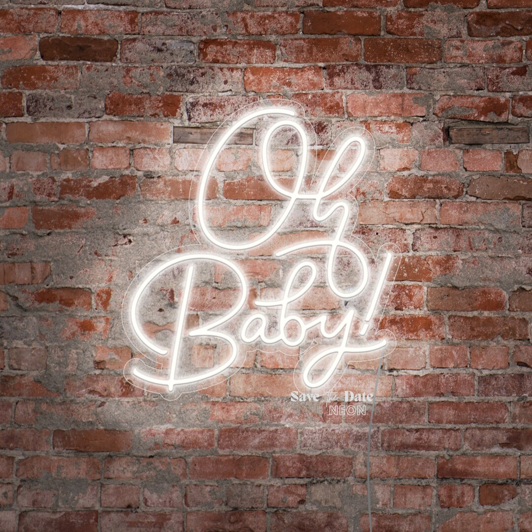 Oh Baby Neon, Baby Shower Decor, Gender Reveal Gift, Personalized Gifts ...