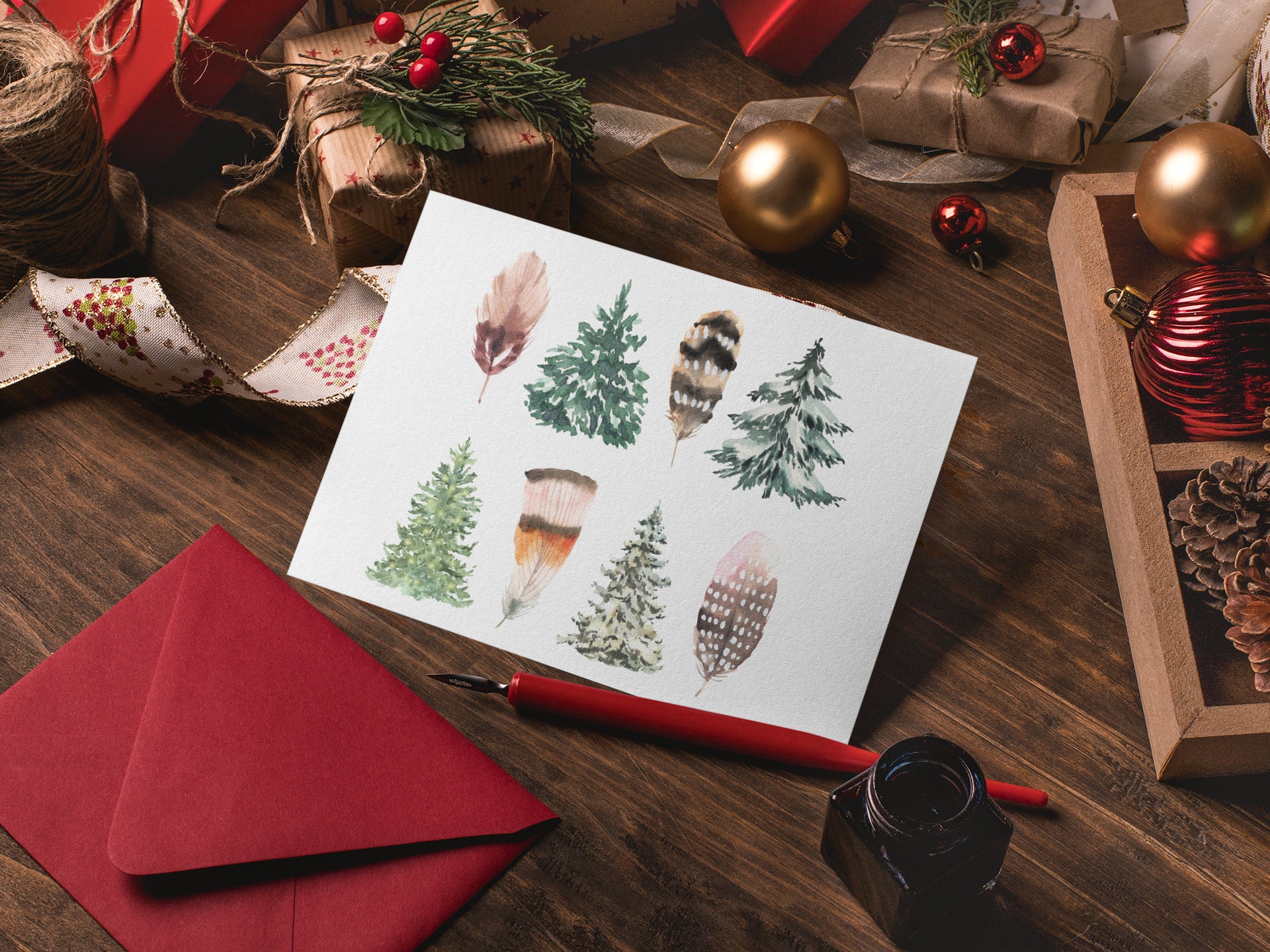 Indigenous Christmas Card Set, Native Holiday Greeting Cards for Winter ...