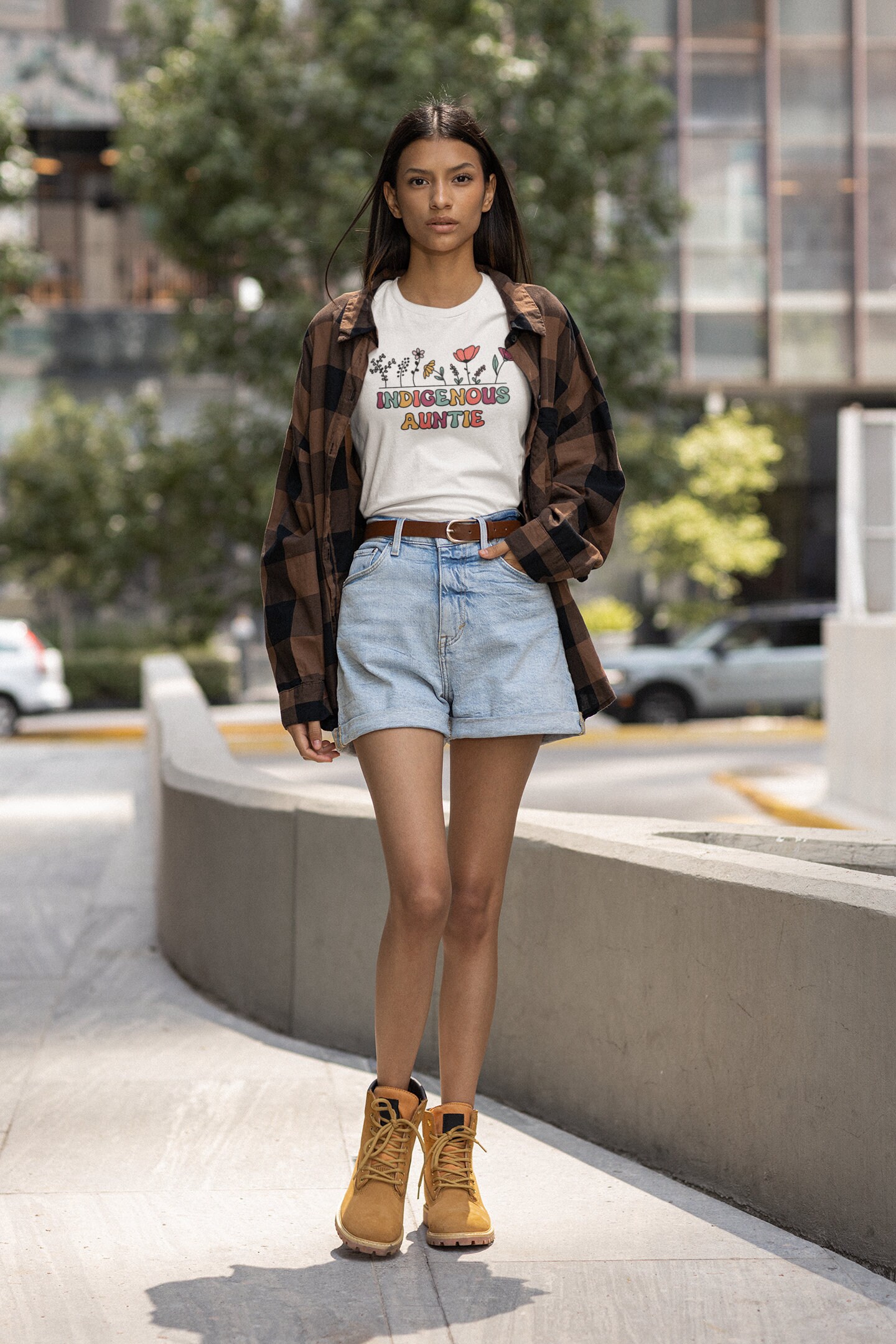 Indigenous Auntie Retro Floral Shirt, Native Auntie Flower Shirt ...