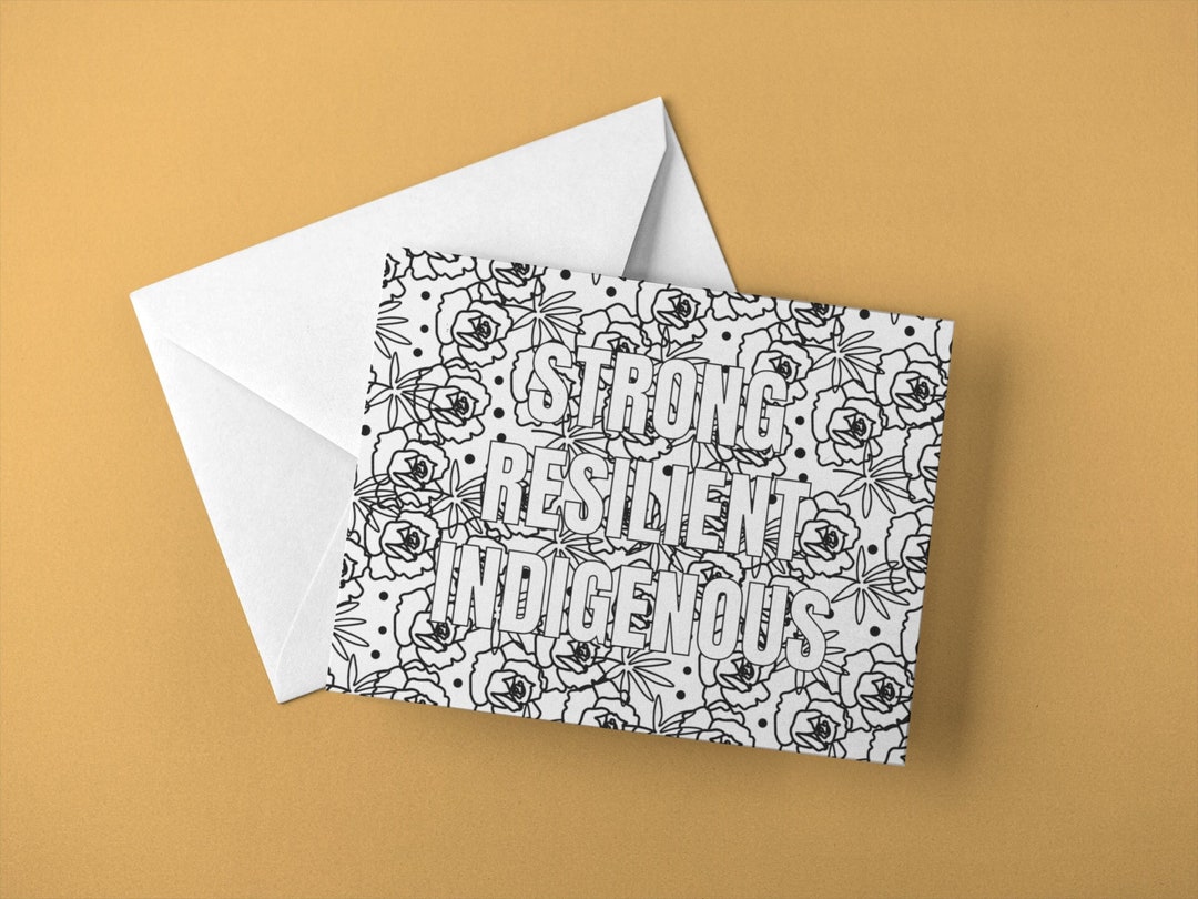 Indigenous Power 5-pack Greeting Cards, Native Floral Coloring Assorted ...