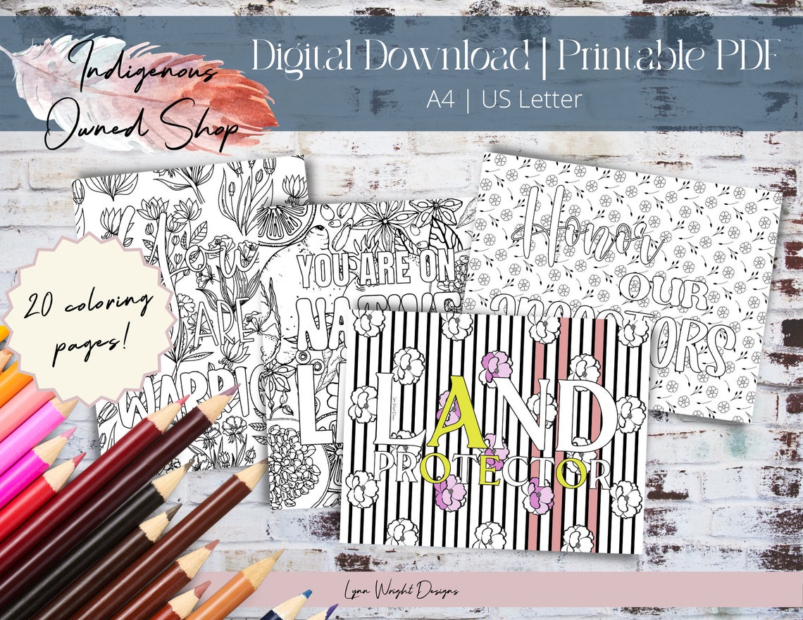 Floral Indigenous Coloring Pages Vol. 1 20 Pretty Coloring - Etsy