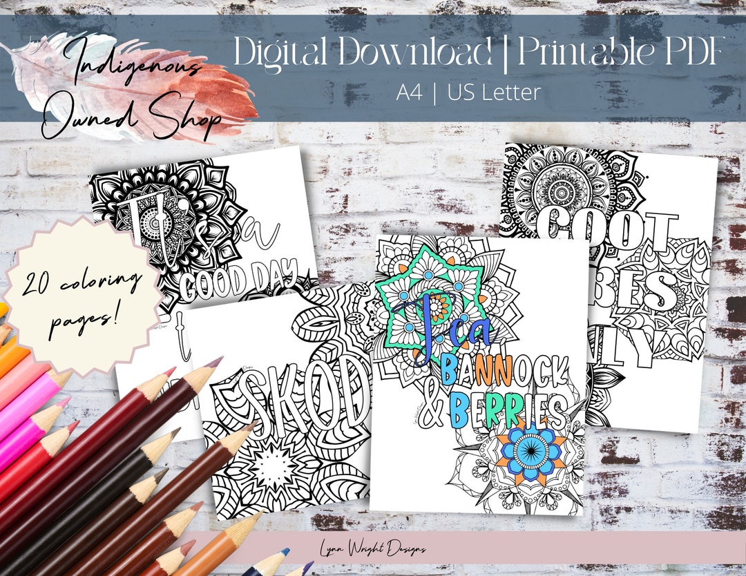 BIPOC Indigenous Coloring Page Affirmations, Vol. 2, 20 Mandala Adult ...