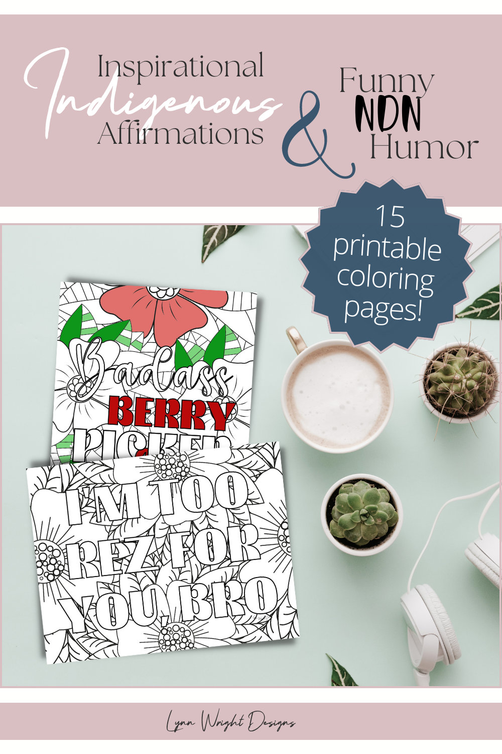 Native Auntie Coloring Pages, 15 Indigenous Floral Designs (digital ...