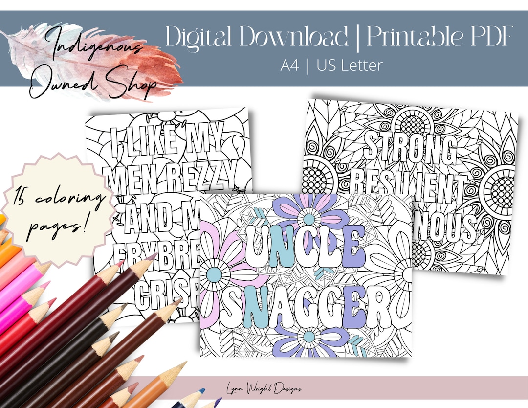 Native Auntie Coloring Pages, 15 Indigenous Floral Designs (digital ...