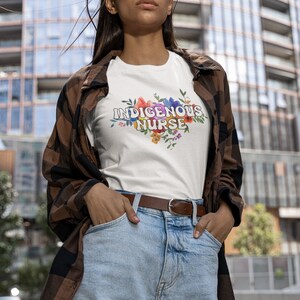Pretty Indigenous Nurse Shirt, Watercolor Floral Native American ...