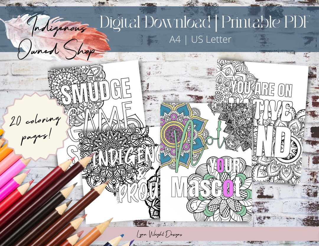 BIPOC Indigenous Coloring Page Affirmations, Vol. 1, 20 Mandala Adult ...
