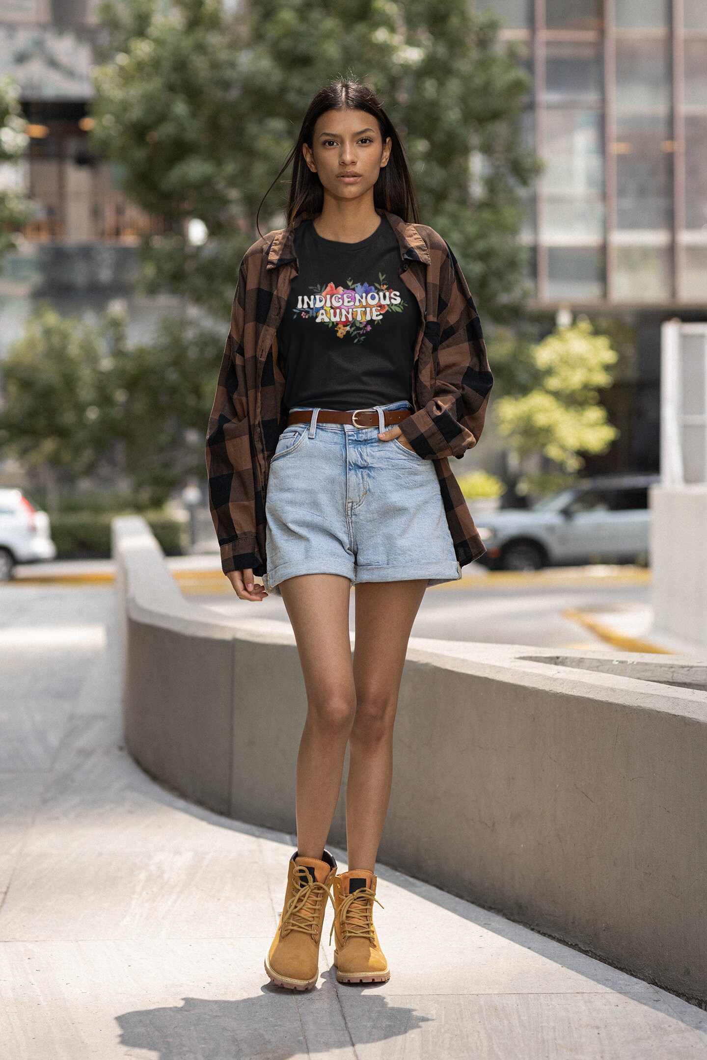 Indigenous Auntie Watercolor Floral Shirt, Native Auntie Flower Shirt ...