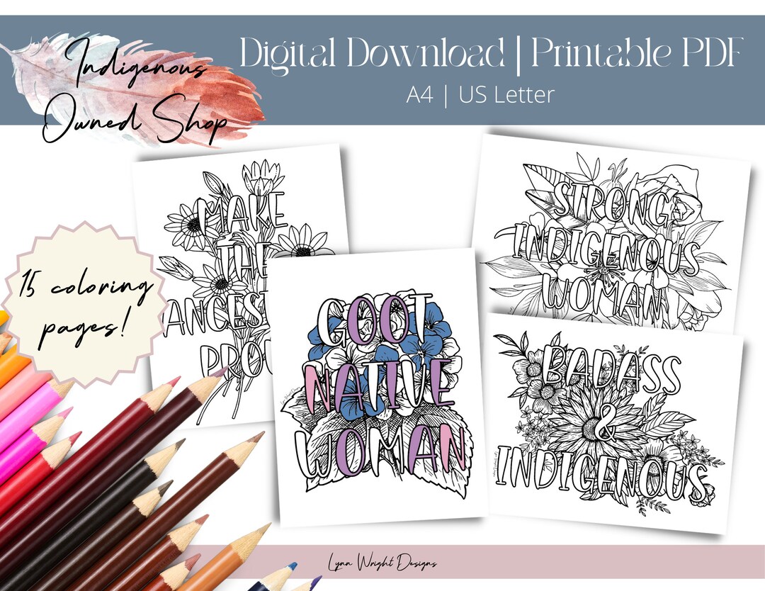 Native Woman Coloring Pages, 15 Floral Adult Coloring Pages for Women ...