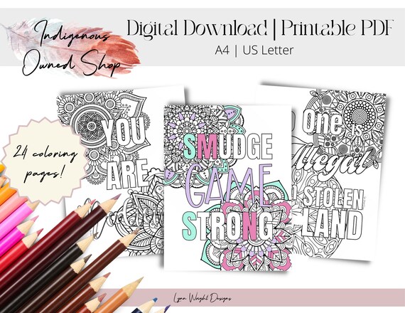 BIPOC Indigenous Coloring Page Affirmations 24 Mandala Adult - Etsy