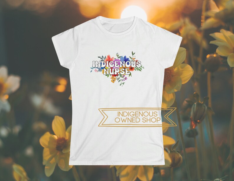 Pretty Indigenous Nurse Shirt, Watercolor Floral Native American ...
