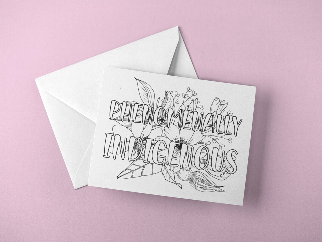 Indigenous Self-love 5-pack Greeting Cards, Feminine Floral Coloring ...