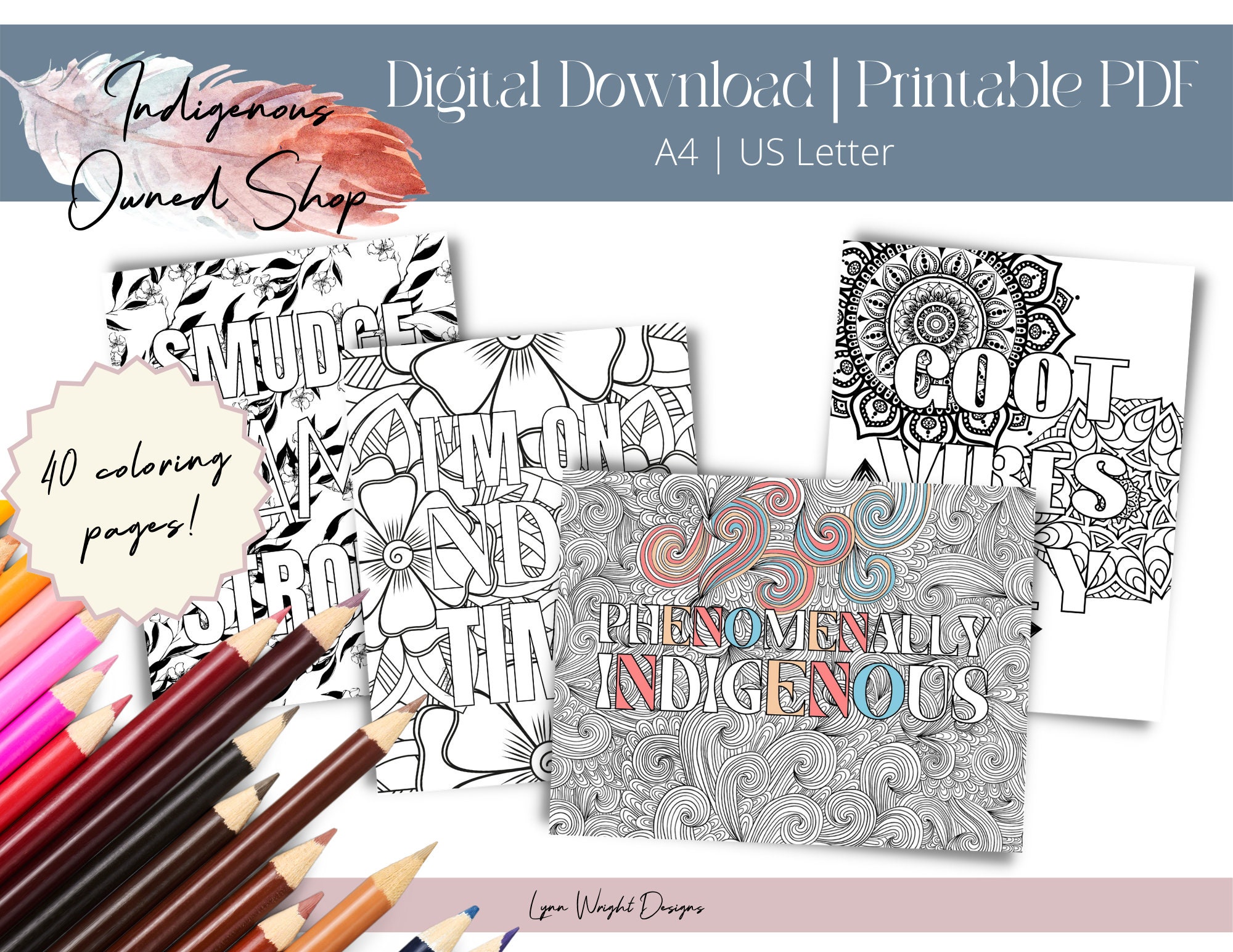 Indigenous Affirmations Coloring Pages, NDN Humor, Floral Mandalas ...
