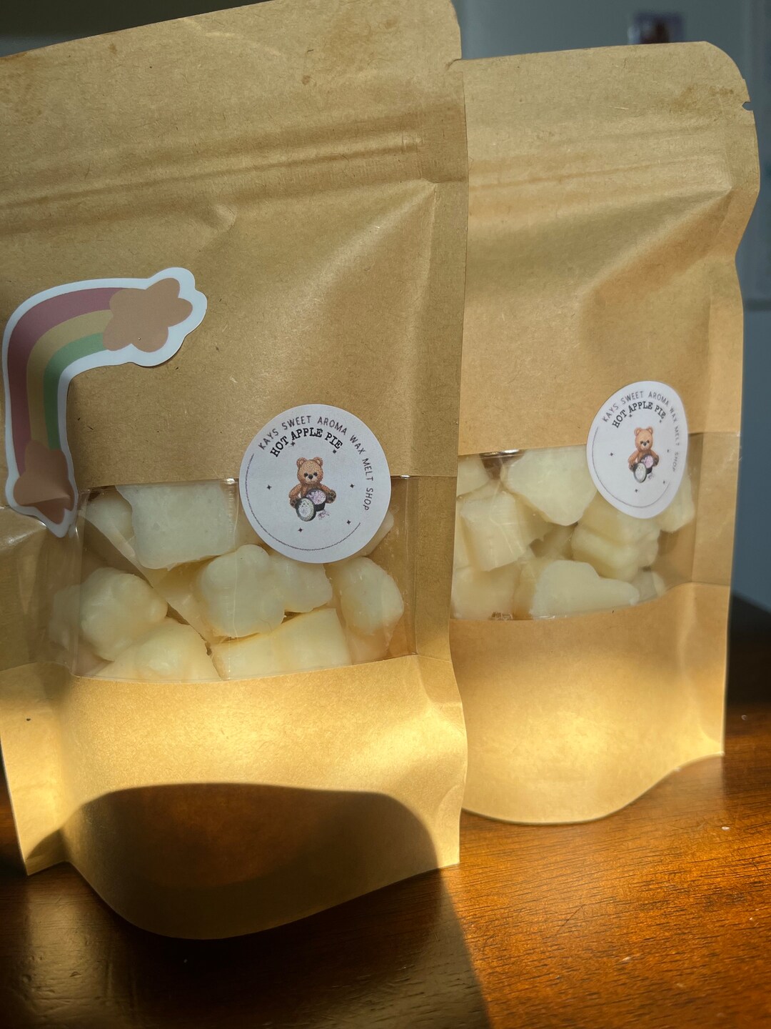 Sweet Aroma Teddy Bear Natural Soy Wax Melts Hot Apple Pie Summer Scent ...