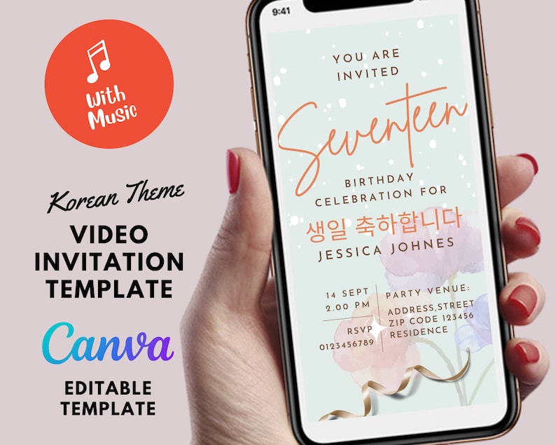 Birthday Invitation Template K-drama Winter Sonata Korean Theme ...