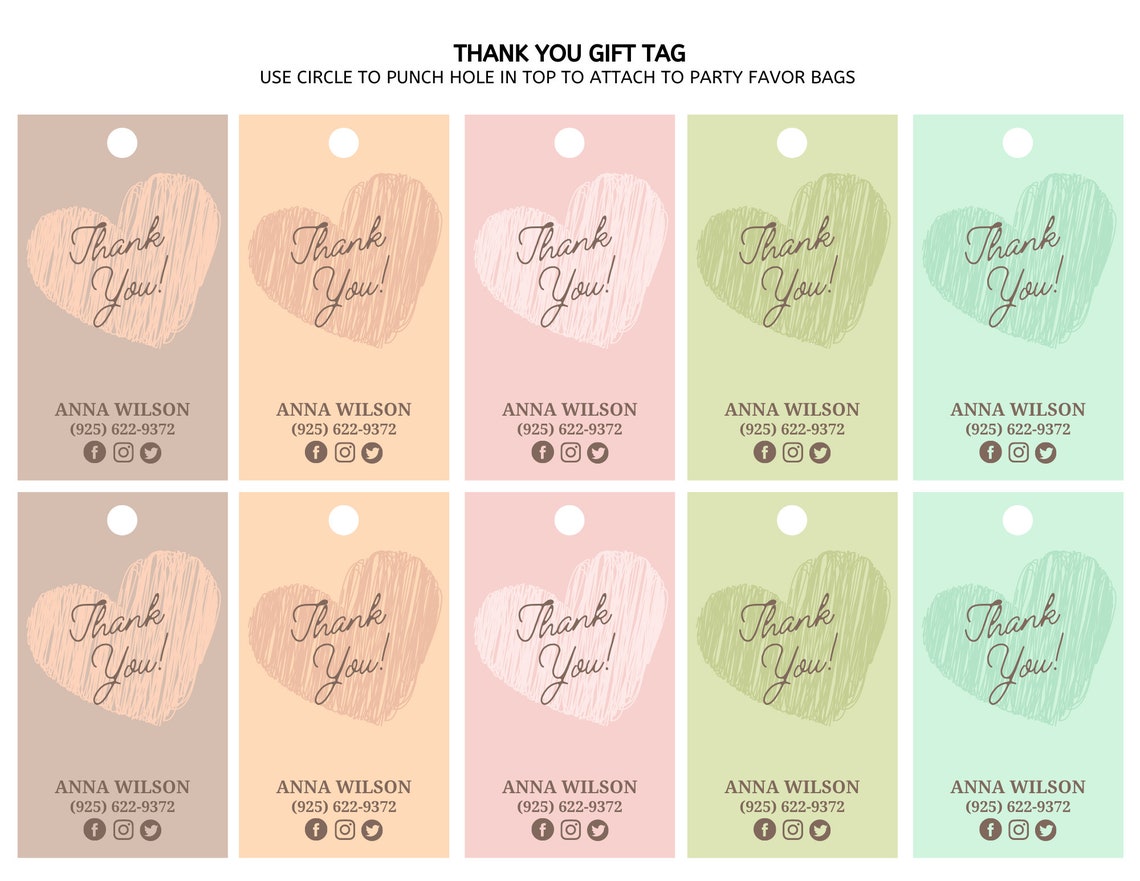 Gift Tag Template | Canva Editable Design | Digital Download ...