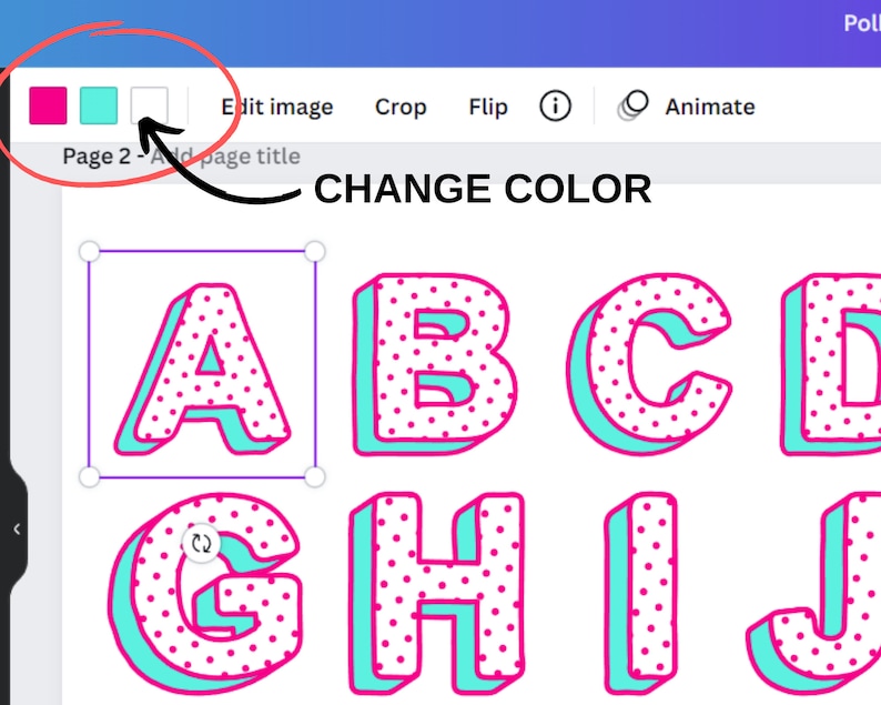 Polka Dot Alphabet for Canva User | Canve Editable Template - Etsy