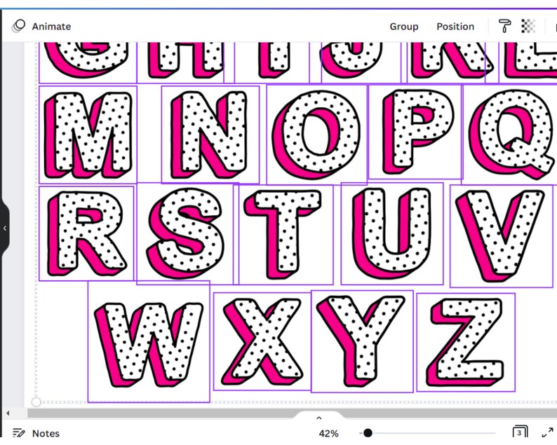 Polka Dot Alphabet for Canva User | Canve Editable Template - Etsy