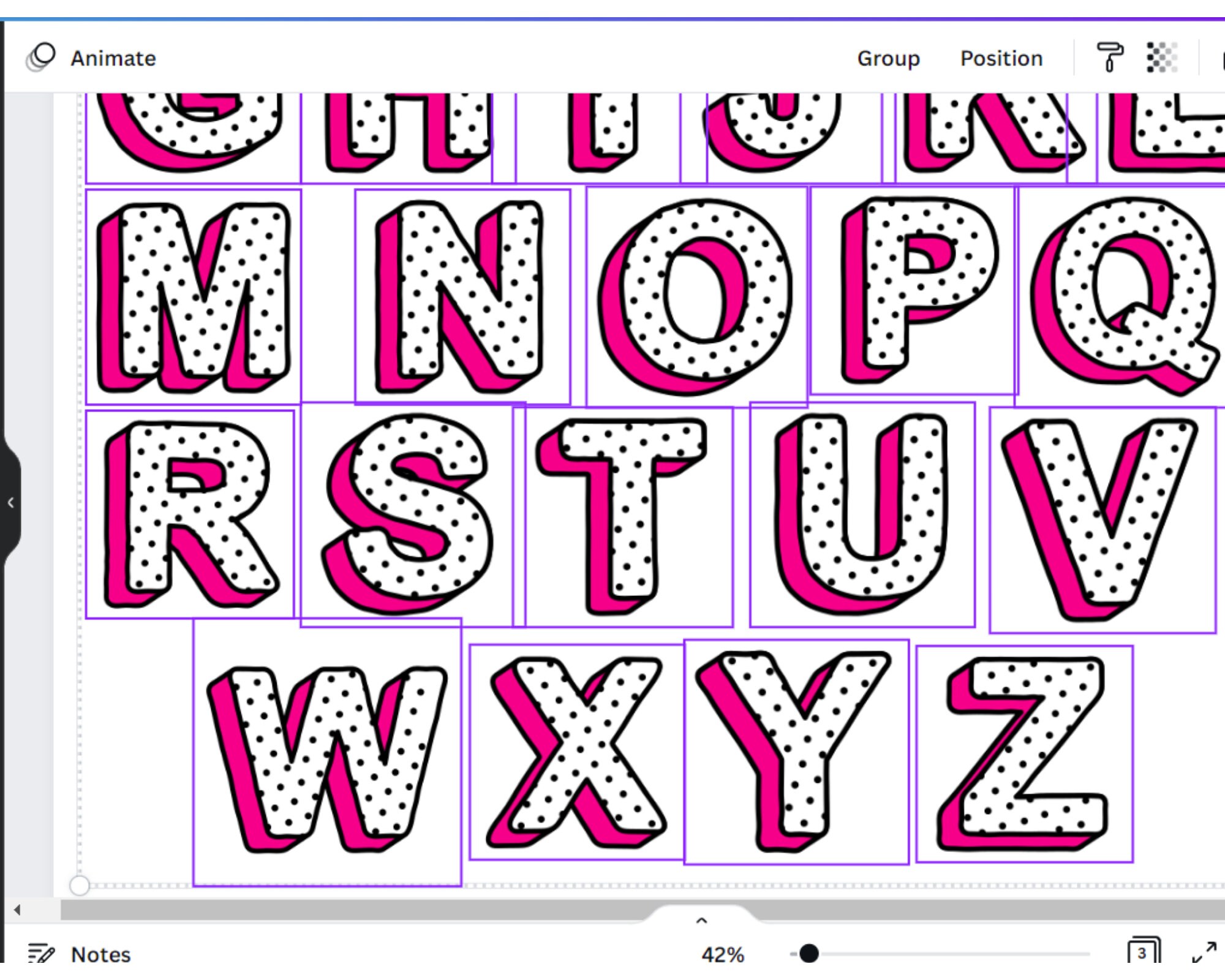 Polka Dot Alphabet for Canva User | Canve Editable Template - Etsy