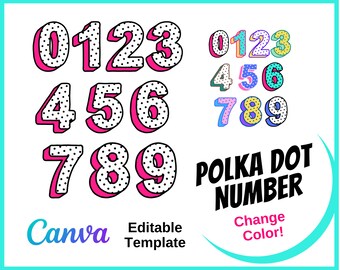 Polka Dot Alphabet for Canva User | Canve Editable Template - Etsy