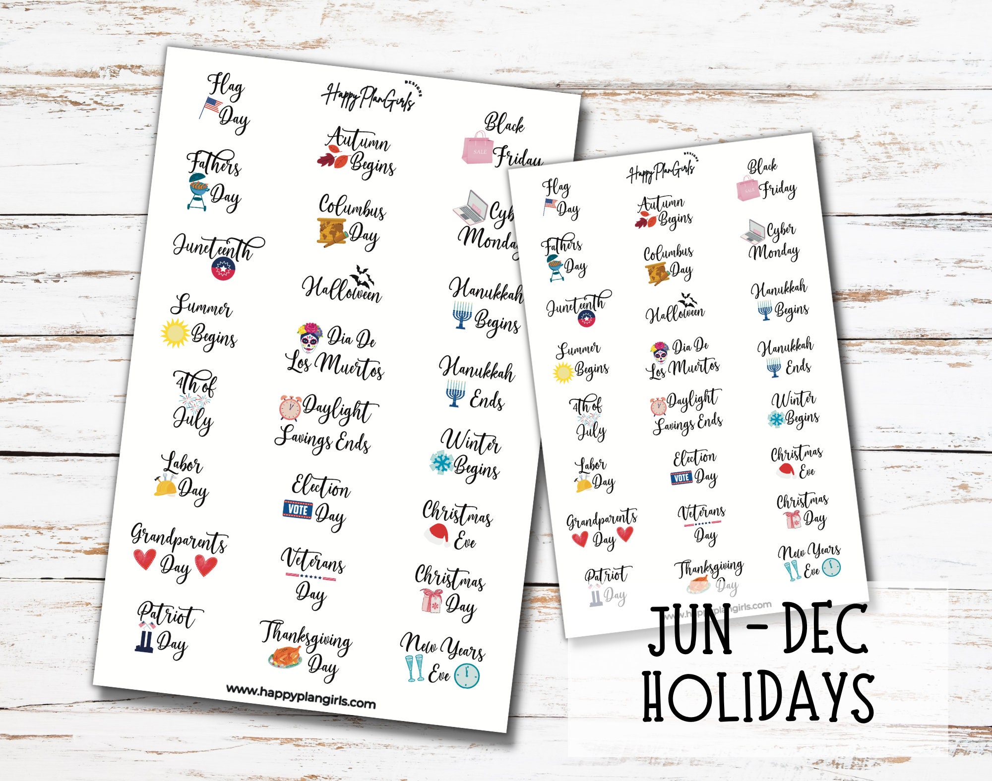 Holiday Planner Stickers Standard Mini Size Cute Holiday - Etsy