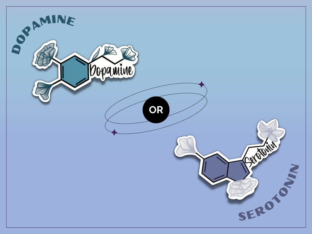 Serotonin and Dopamine Sticker- Mental Health Inspirational Mindfulness ...