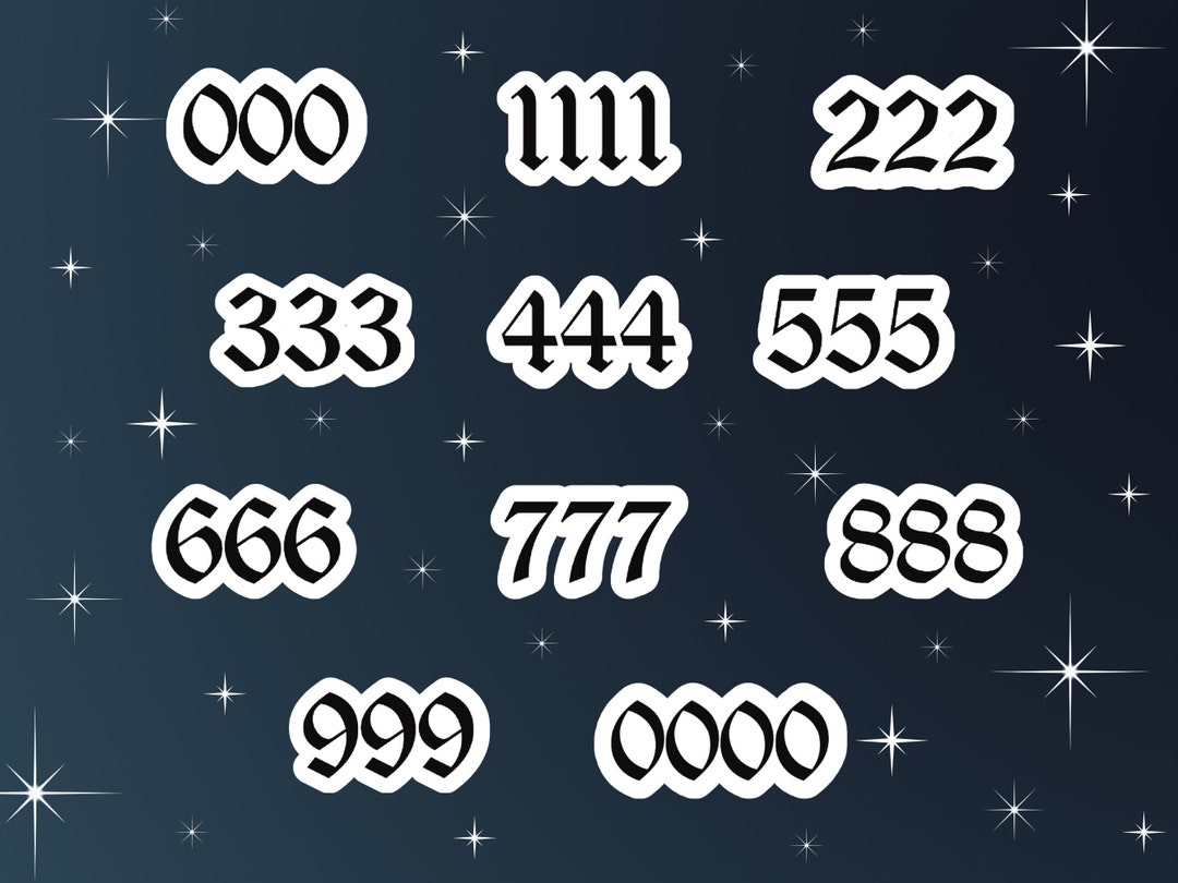 Angel Number Sticker- Lucky Number Angel Number Vinyl Decal, Waterproof ...