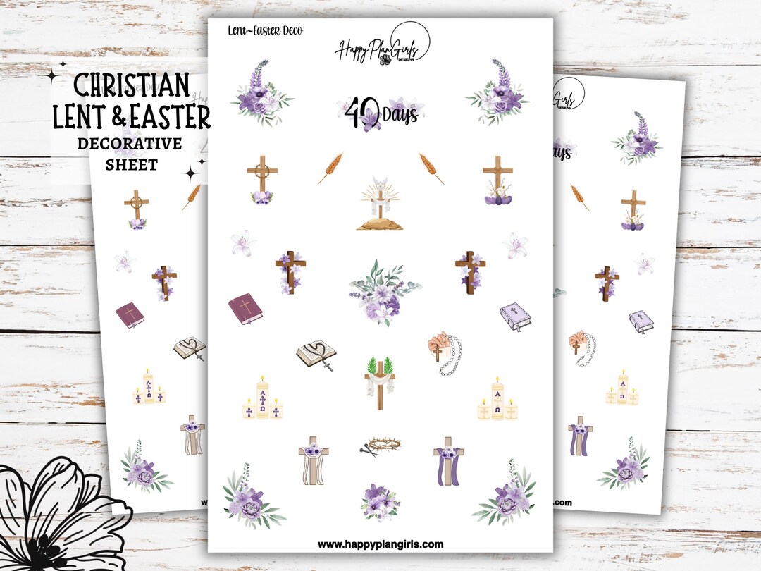 2026 Christian Lent Easter Decorative Stickers | Bible Journaling Deco ...