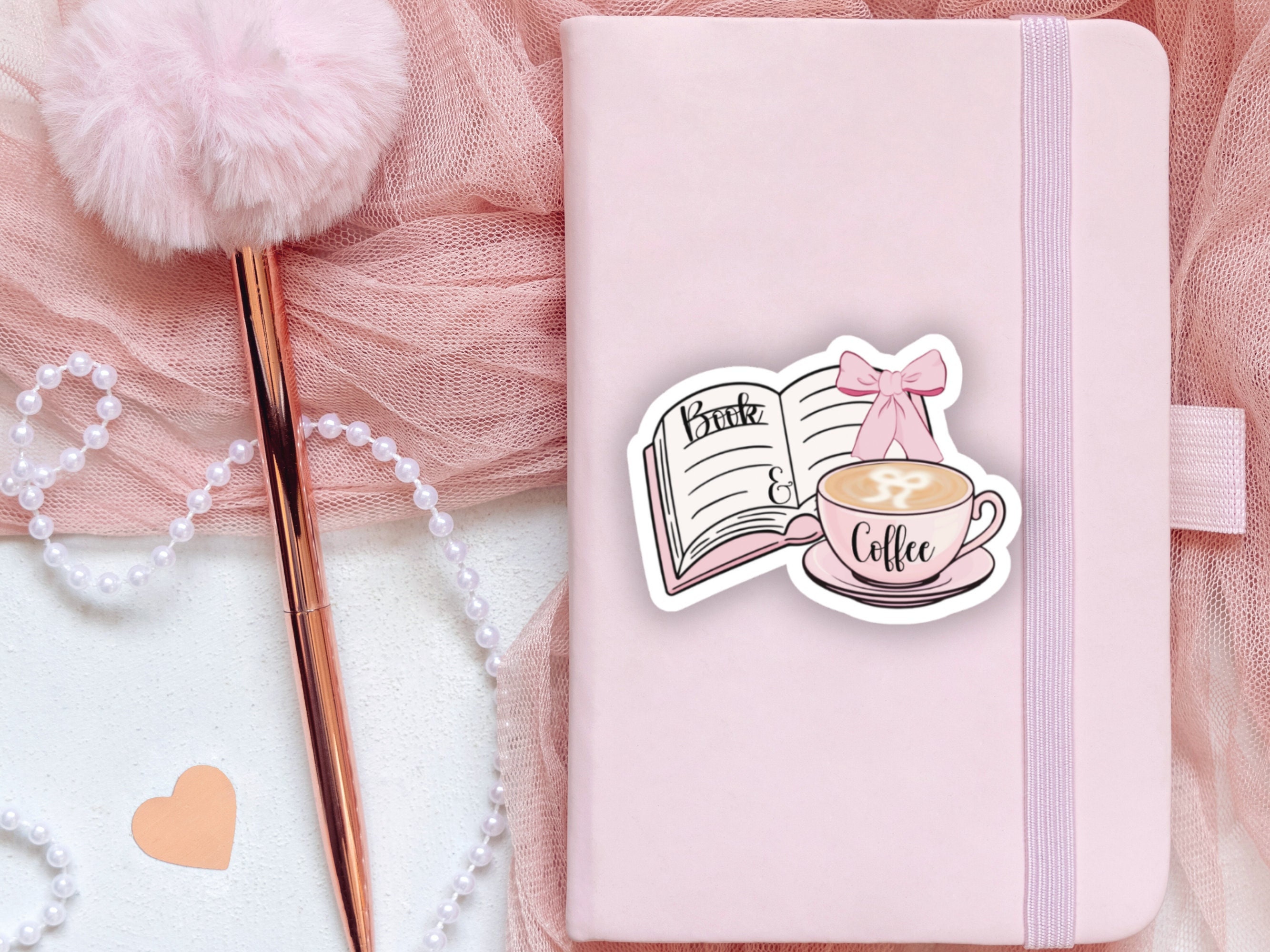 Coffee and Books Sticker- Laptop Sticker- Waterbottle Sticker ...