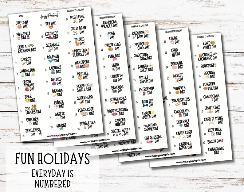 Wacky Fun Holiday Planner Stickers Standard Mini Sizes - Etsy