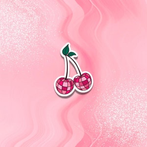 Disco Cherries Vinyl Sticker -laptop Sticker, Waterbottle Sticker ...