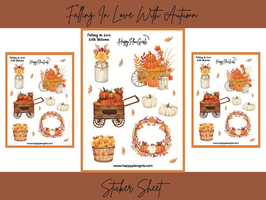 Falling in Love With Autumn Sticker Sheet- Planner Stickers, Bullet ...