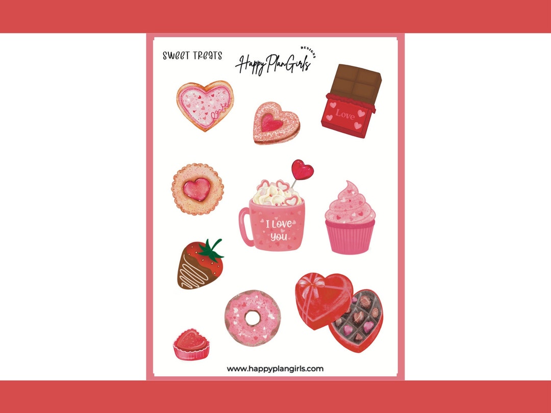 Valentines Day Sweet Treats Sticker Sheet Planner Stickers - Etsy