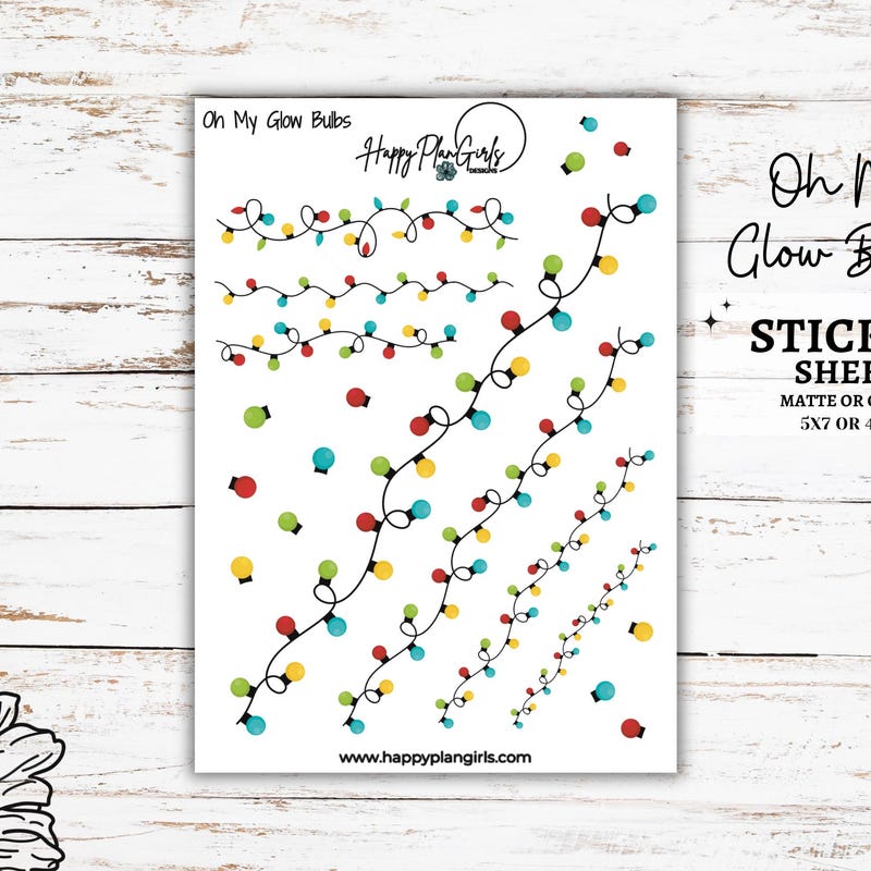 Christmas Light Stickers - Etsy