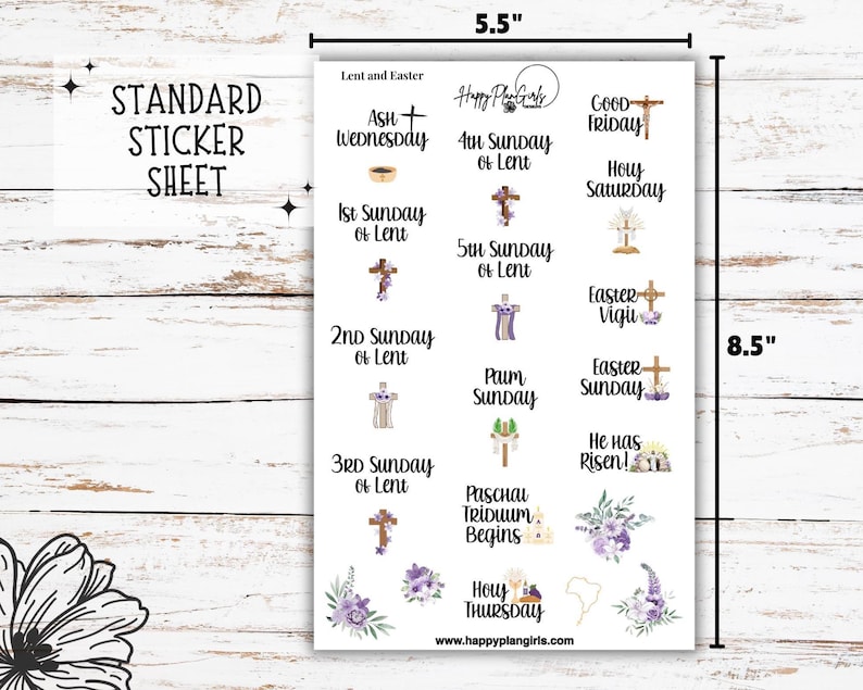 2026 Christian Lent Easter Planner Stickers Religious Fasting Prayer ...