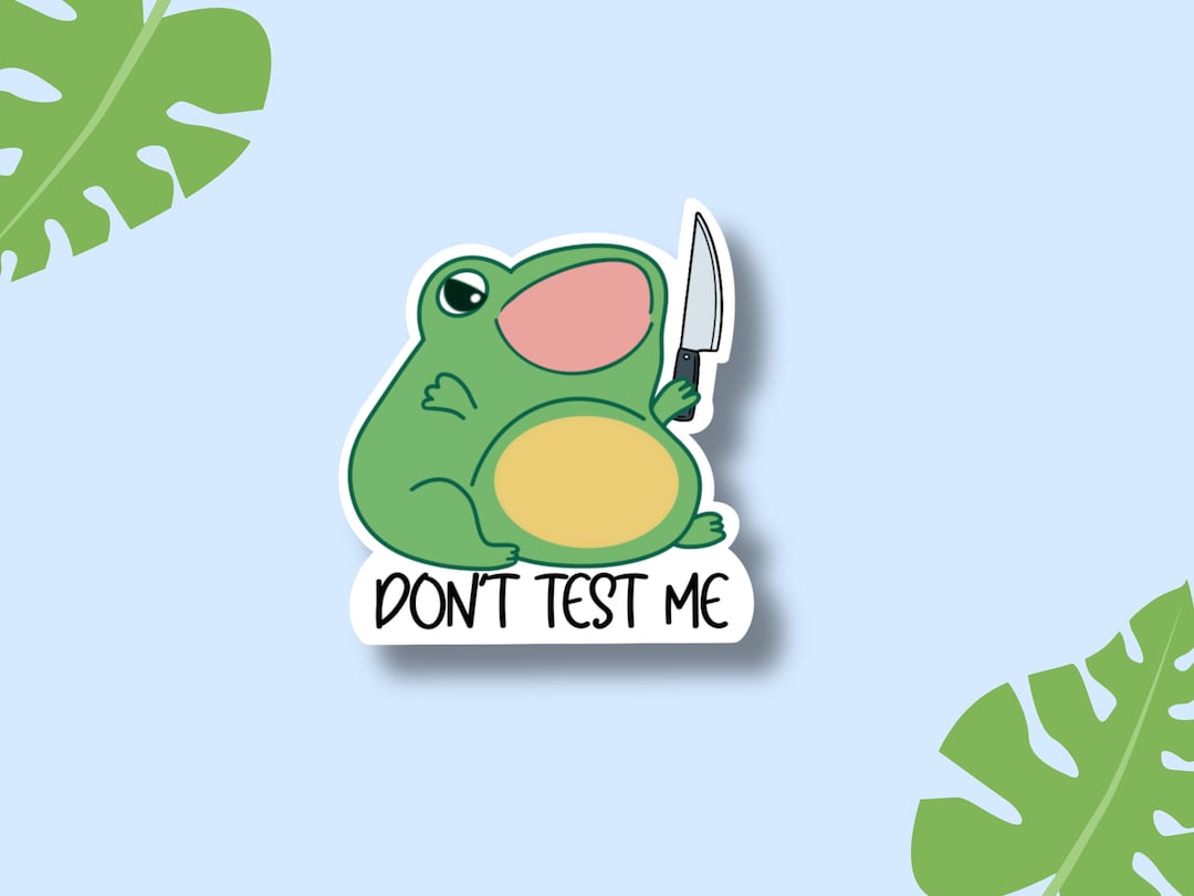 Frog With Knife Sticker- Screaming Angry Frog Vinyl Sticker, Kindle ...