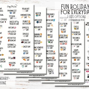 Wacky Fun Holiday Planner Stickers- Standard + Mini Sizes, Cute ...