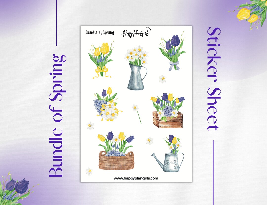 Bundle of Spring Planner Sticker Sheet, Spring Stickers, Journal ...