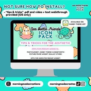 Blue Seafoam Cute Animal Ocean App Icon Pack Kawaii Sea Phone Tablet ...