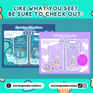 Blue Seafoam Cute Animal Ocean App Icon Pack Kawaii Sea Phone Tablet ...