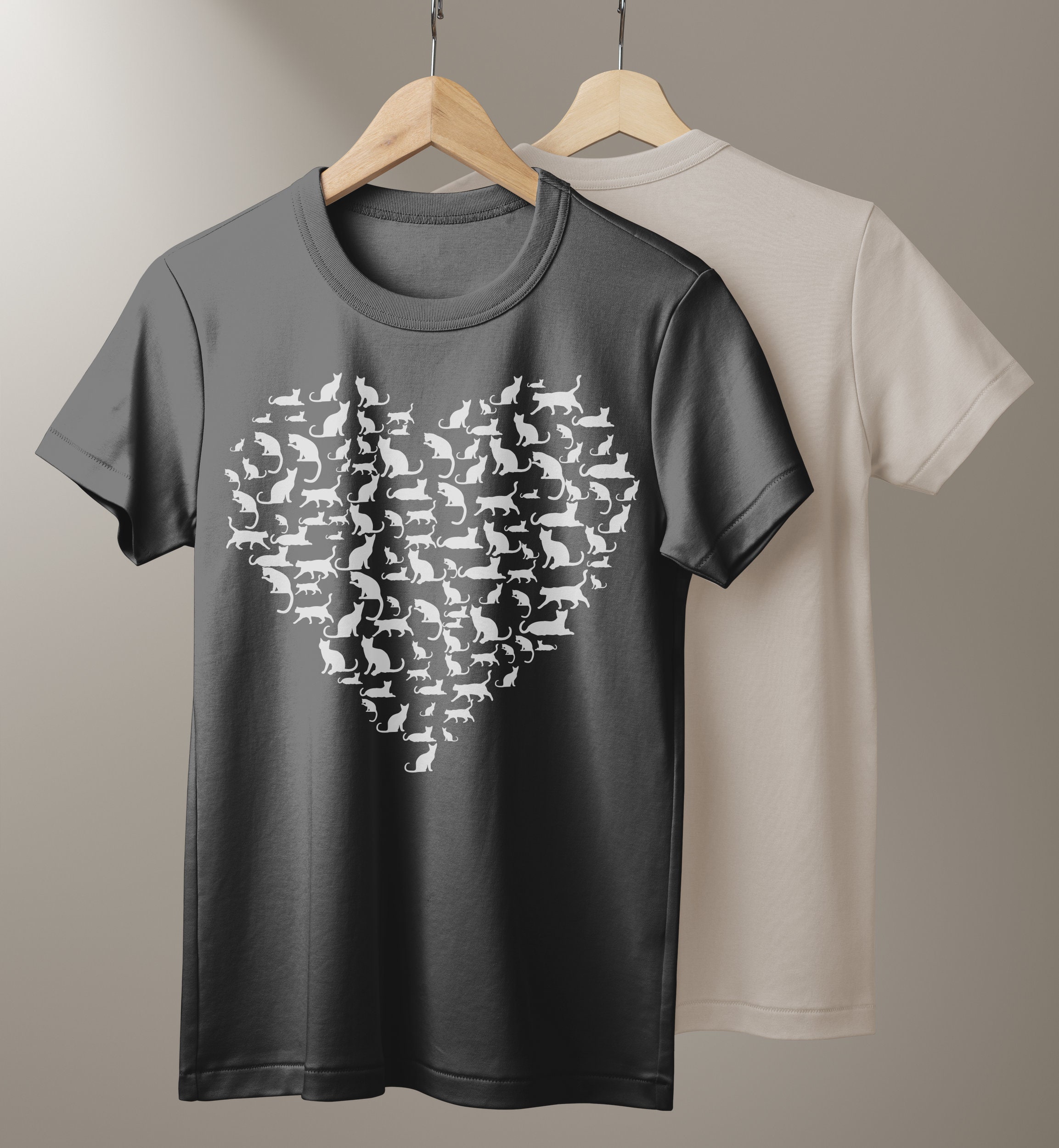 Cats Love Cats Cat Heart Design Cat-inspired Heart Graphic Heart Shaped ...