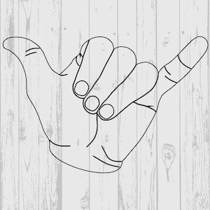 Shaka Silhouette Svg Shaka Outline Svg Shaka Tshirt Designs - Etsy